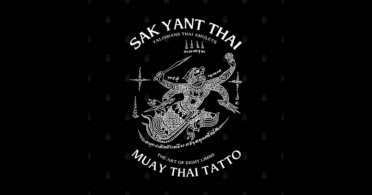 Classic Sak Yant Muay Thai Hanuman - Muay Thai Tattoo - Posters and Art ...