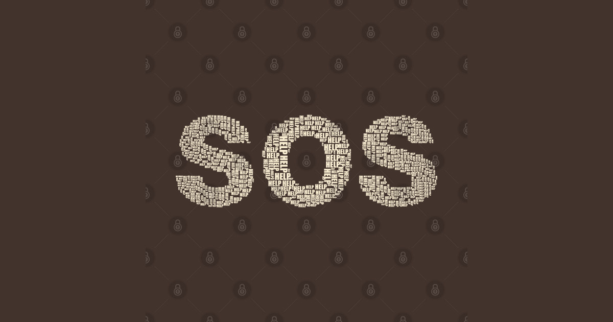 SOS Help Sign Clipart, SOS T-Shirt Men And Women Clothing - Sos ...