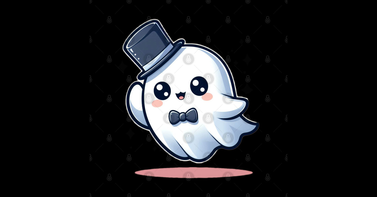 Adorable Kawaii Ghost - Kawaii Ghost - Sticker | TeePublic