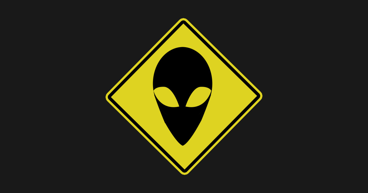 Alien Warning Sign - Alien Greys - T-Shirt | TeePublic
