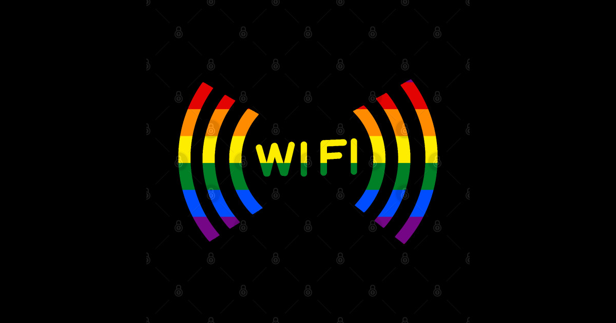 WiFi Sign Rainbow - Internet Wifi Wireless Connection Sign - Sticker ...