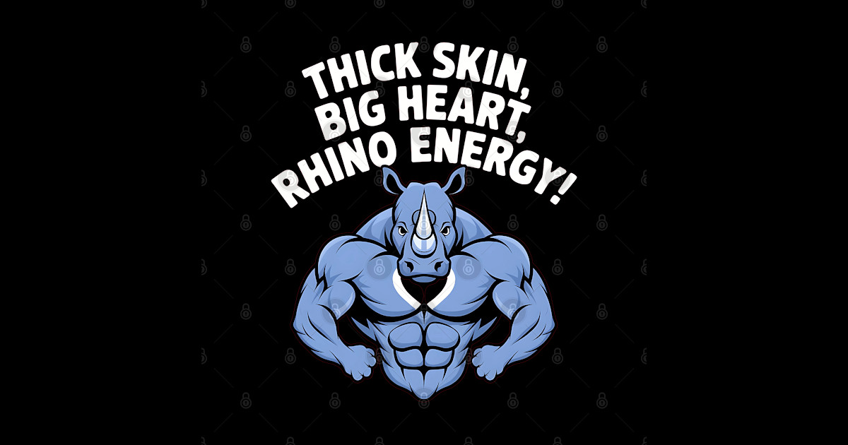 Thick Skin Rhino Bodybuilder - Motivational Gym Energy - Rhino ...