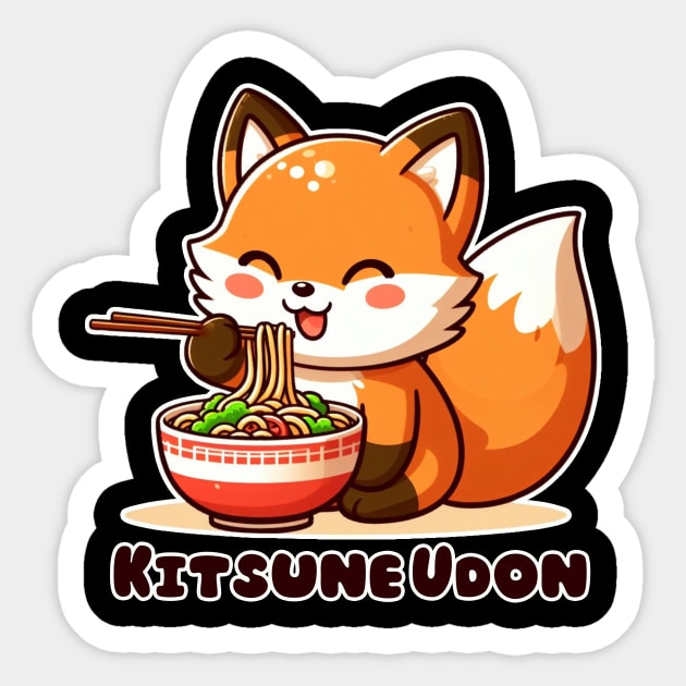 Kawaii Kitsune Udon Fox - Fox - Sticker | TeePublic