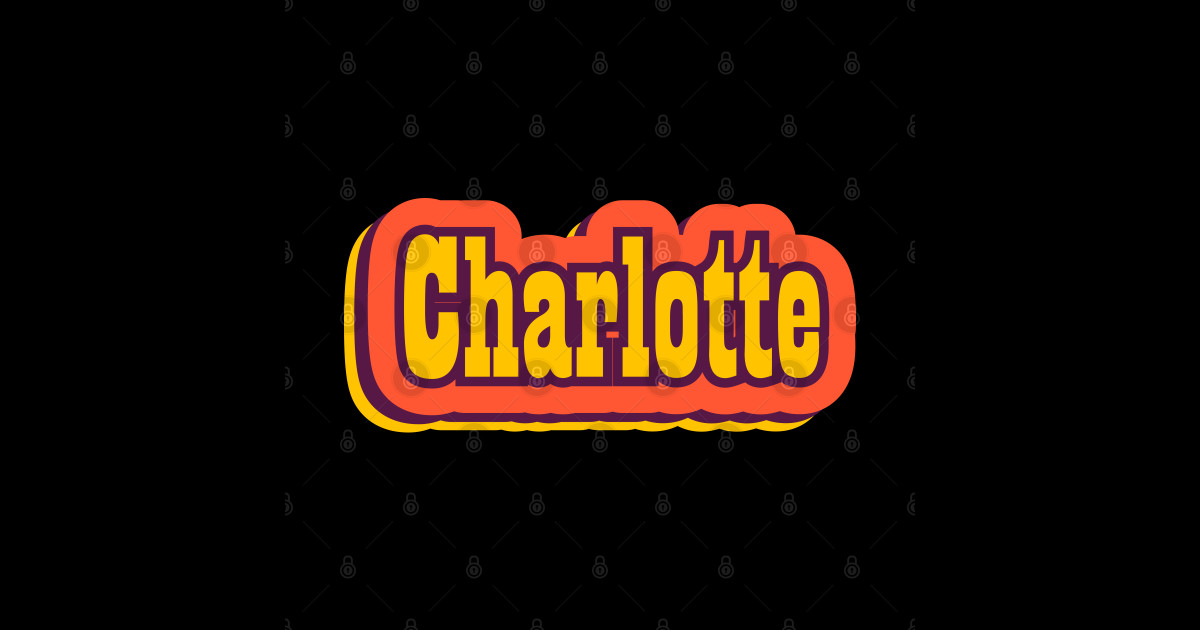 Charlotte, North Carolina Retro Typography - Charlotte - Sticker ...