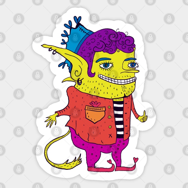 Yellow crazy human - Yellow - Sticker | TeePublic