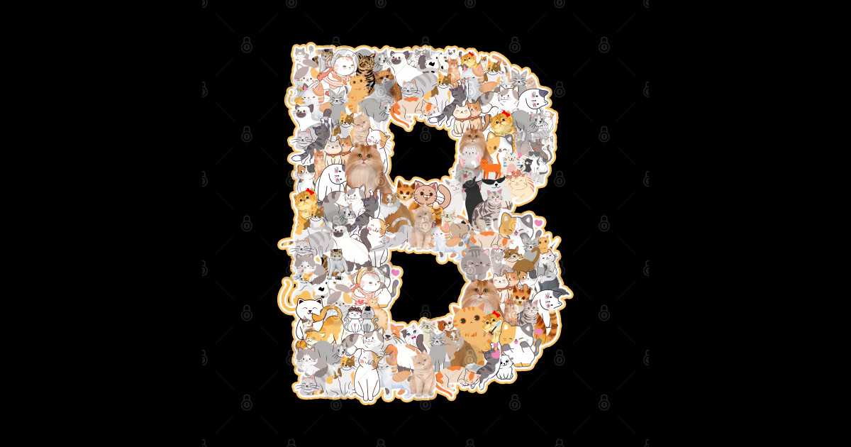cat letter B(the cat forms the letter B) - Cat - Sticker | TeePublic