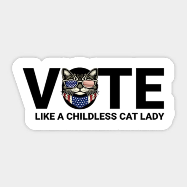Vote Like a Childless Cat Lady Floral Cat Vote For Kamala - Vote Like A ...