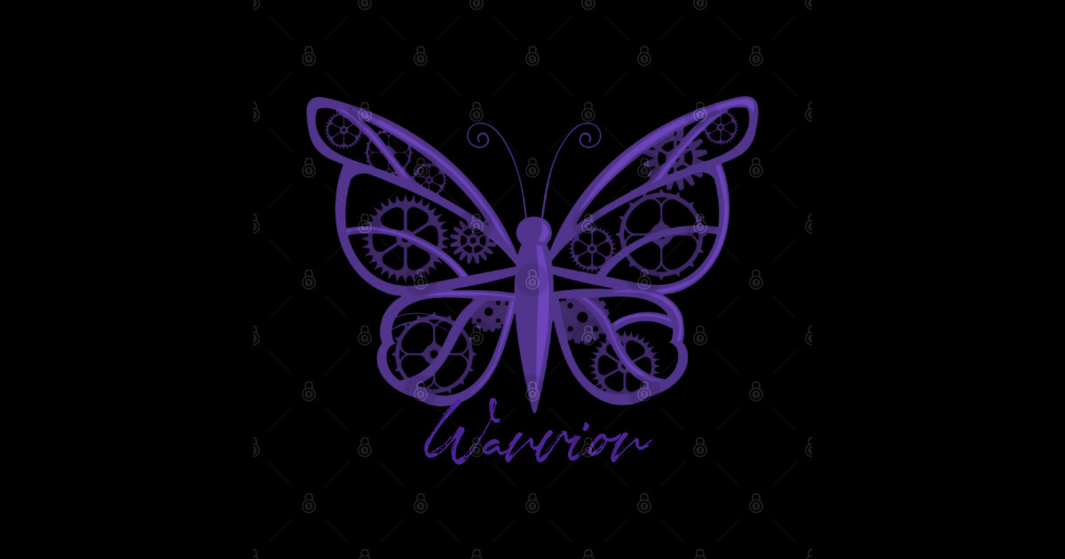 Fibro Lupus Warrior Purple Steampunk Butterfly - Fibromyalgia Awareness ...