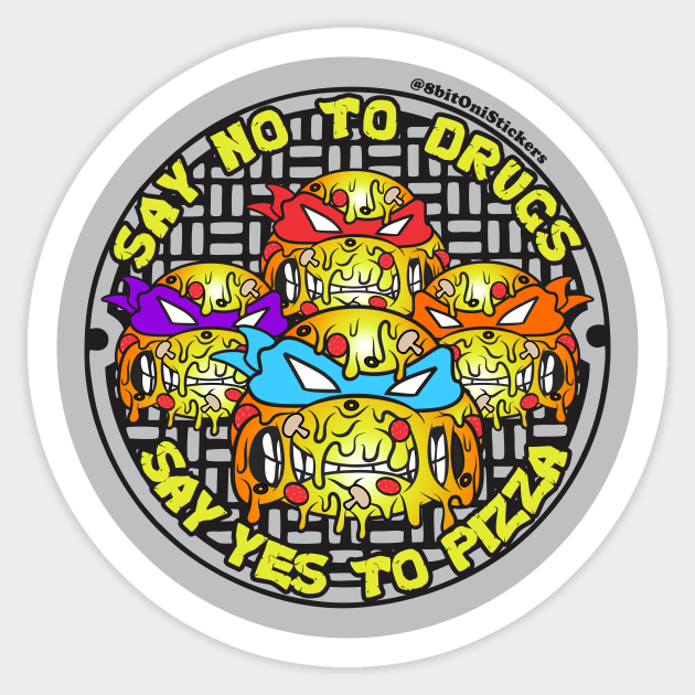 TMNT Ninja Turtle Pizza faces - Ninja Turtles - Sticker | TeePublic