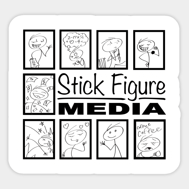 Stick Figure Media 1 - Humor - Sticker | TeePublic