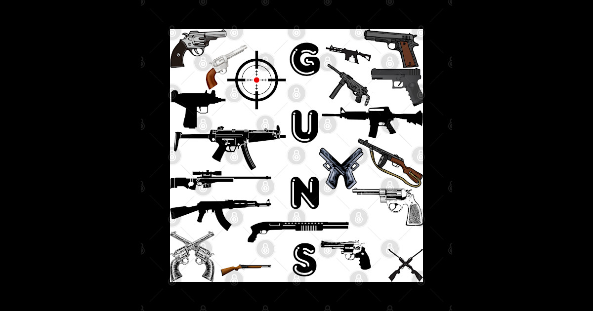 Guns - Weapons - Sticker | TeePublic