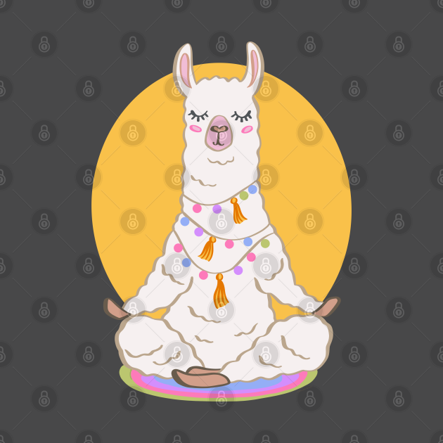 Llama Zen Vibes Llamastay Namaste Yoga Pose - Llama - Tapestry | TeePublic