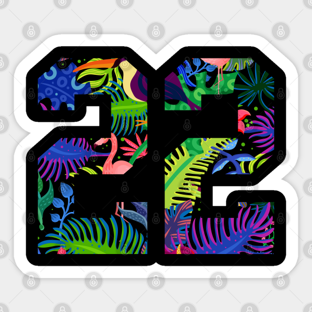 Floral Number 22 - Number 22 - Sticker | TeePublic