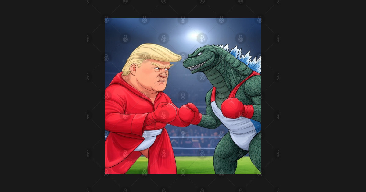 Trump Vs Godzilla - Funny Godzilla - T-Shirt | TeePublic