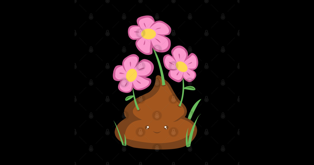 Cute Flower Poo - Poo - Sticker | TeePublic