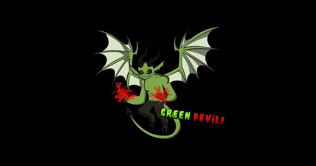 The Green Devil! - Original Character - Sticker | TeePublic
