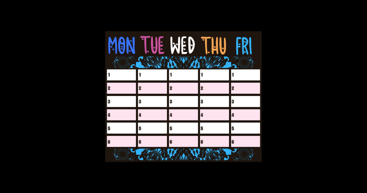 SCHOOL TIMETABLE - School - Sticker | TeePublic