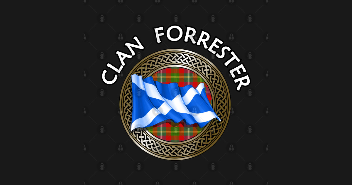 Clan Forrester Crest & Tartan Knot - Forrester - T-Shirt | TeePublic
