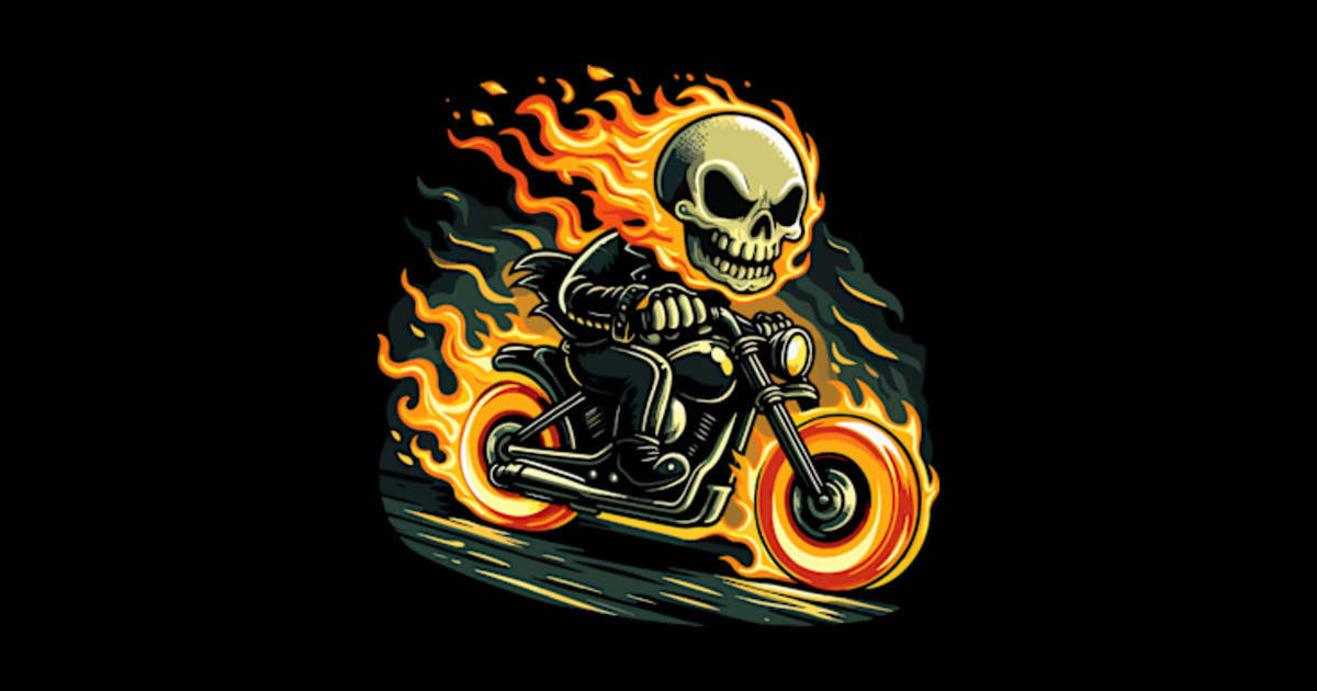 Halloween Race skeleton - Ghost Rider Skull - Sticker | TeePublic