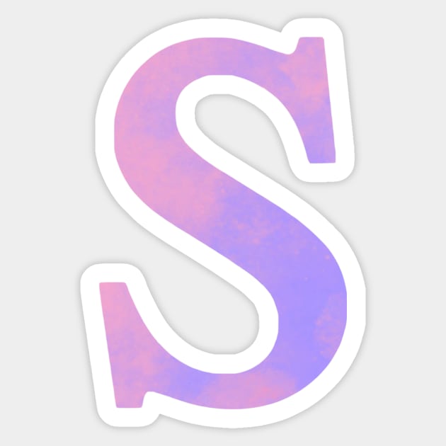 The Letter S Pink and Purple Design - Sticker - Sticker | TeePublic
