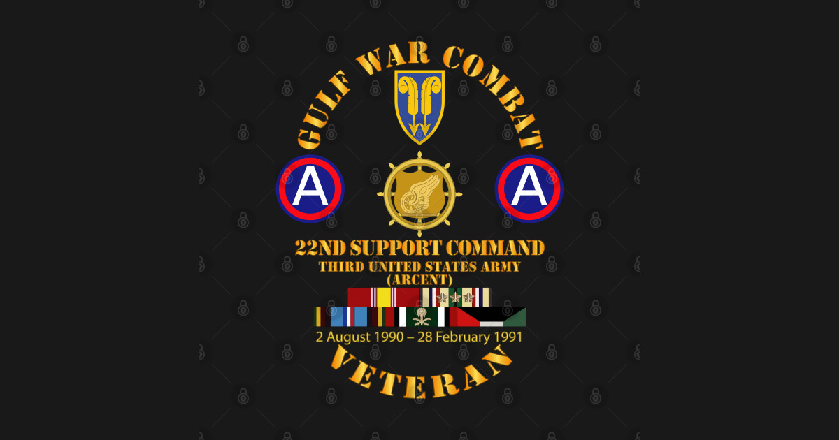 Gulf War Combat Vet w 22nd Support Command - 3rd Army - Veteran - Hoodie | TeePublic