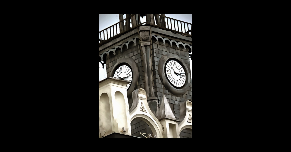 Сlock on the old tower - Clock Tower - Sticker | TeePublic