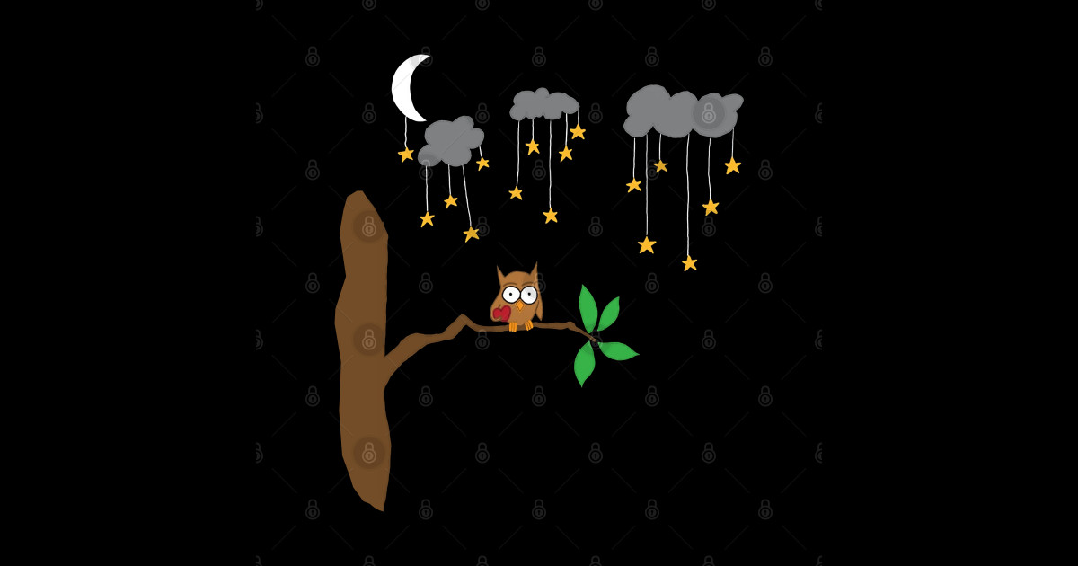 Dreamy Night Owl - Owl - Sticker | TeePublic