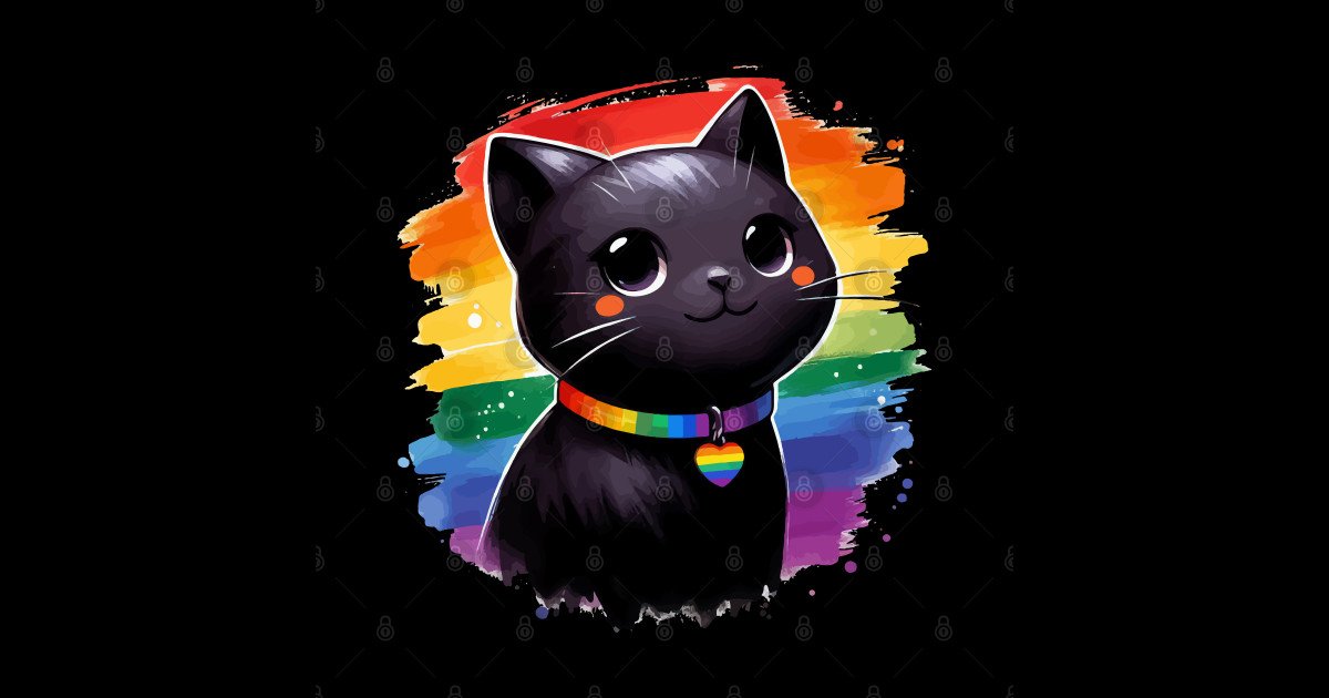 Pride LGBTQIA Trans Cute Black Cat - Pride Month - Posters and Art ...