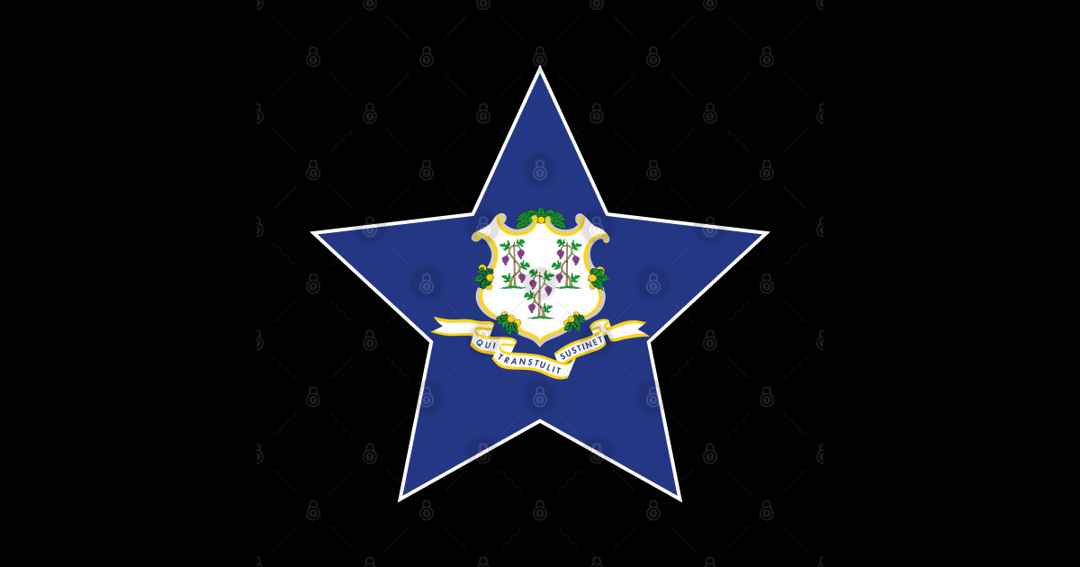 Connecticut State Flag Star - Connecticut State - Sticker | TeePublic