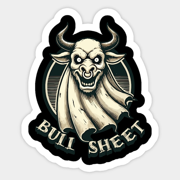 Creepy Bull Motif Bull Sheet - Halloween Party - Sticker | TeePublic