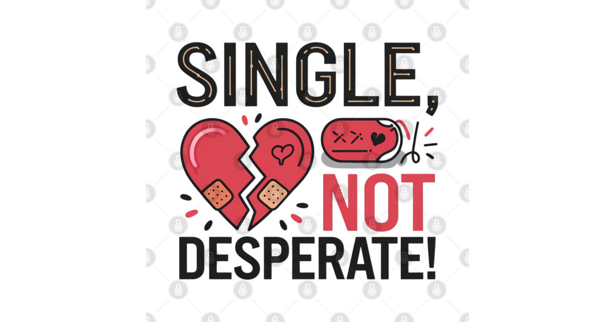 Single not desperate - Single Life - T-Shirt | TeePublic