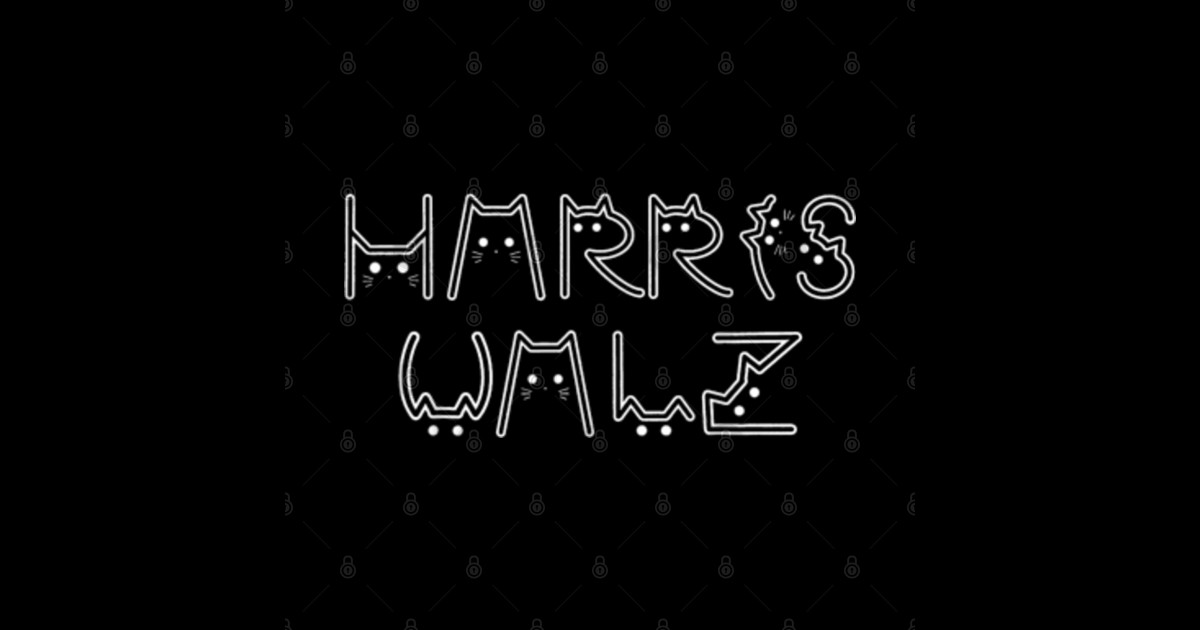 Kamala Harris Tim Walz Waltz Cat Letter Font Design 2024 - Kamala ...
