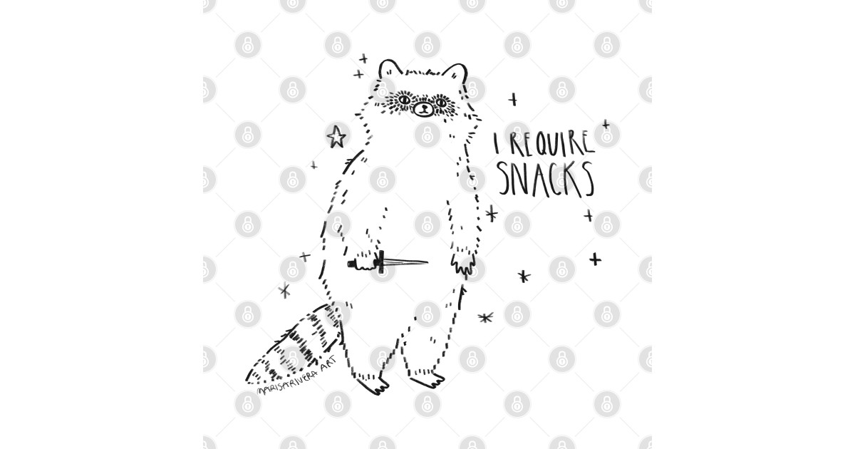 I Require Snacks - Raccoon - T-Shirt | TeePublic