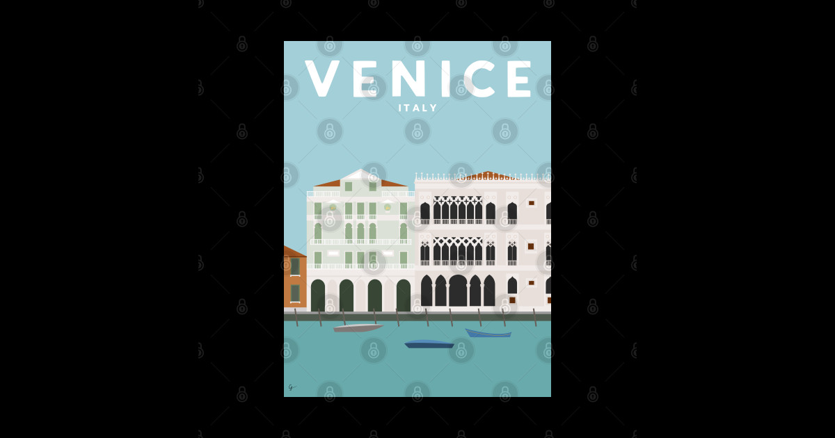 Venice, Italy Travel Poster - Venice - Sticker | TeePublic