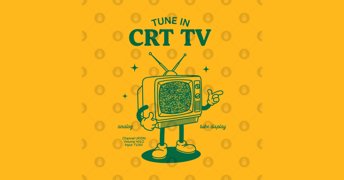 CRT TV Mascot Vintage Retro - Television - T-Shirt | TeePublic