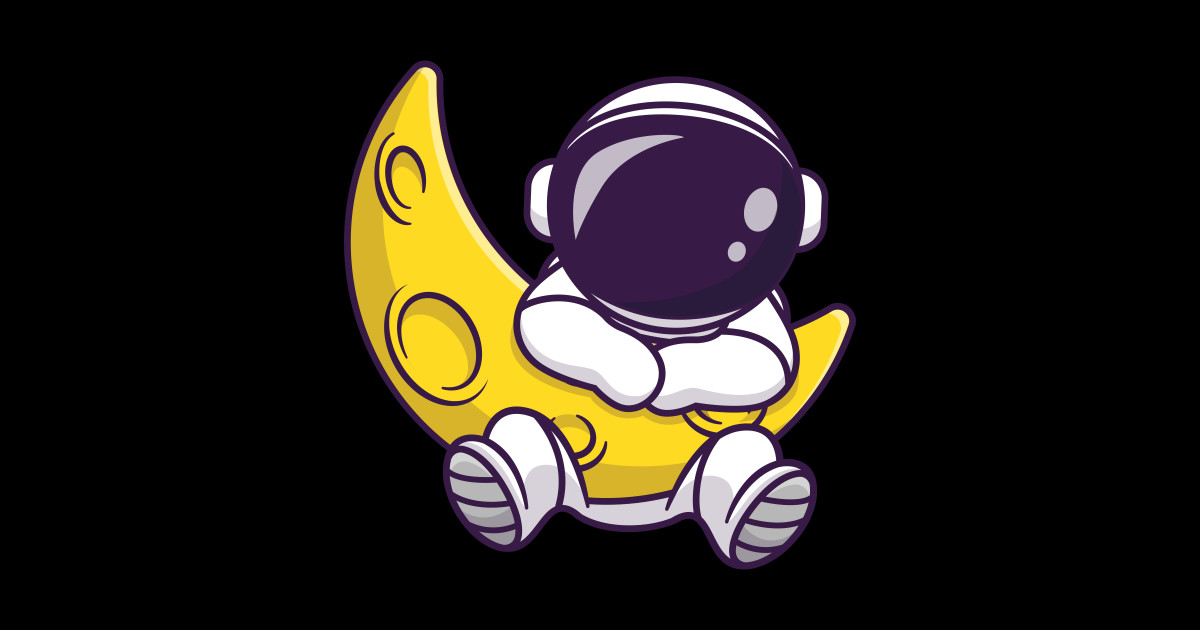 Cute Astronaut With Sickle Moon Cartoon - Cute Astronaut With Sickle ...