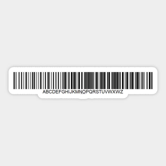 Alphabet barcode - Letters - Sticker | TeePublic