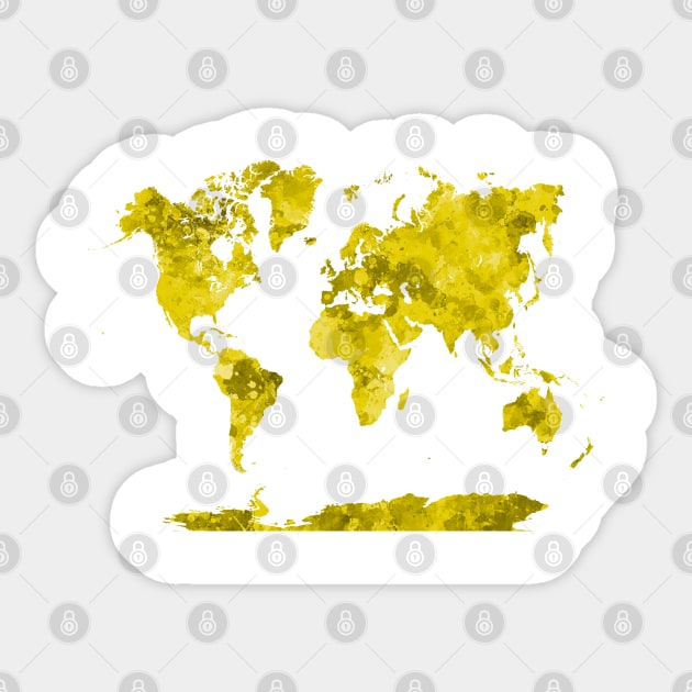 World map in watercolor - World Map - Sticker | TeePublic