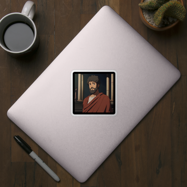 Marcus Aurelius | Anime style - Marcus Aurelius - Sticker | TeePublic
