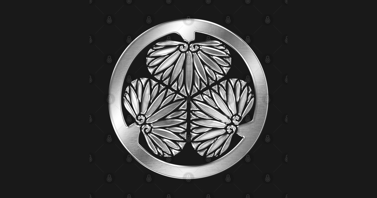Tokugawa Clan Kamon Silver Chrome - Tokugawa - T-Shirt | TeePublic