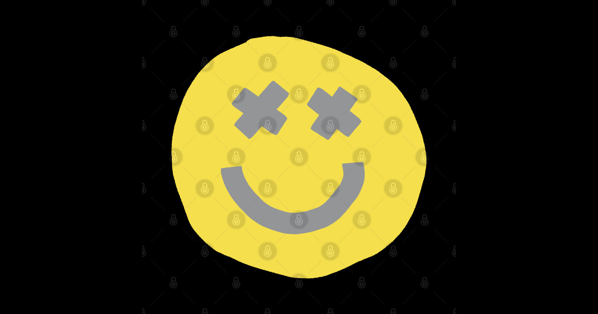 Happy Smiley Face with X Eyes - Face - T-Shirt | TeePublic