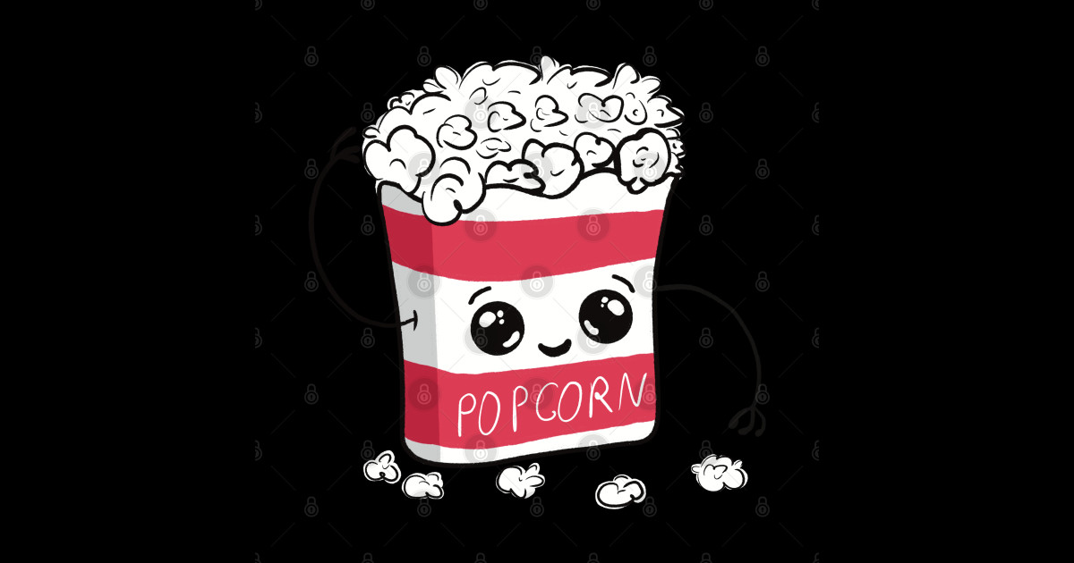 Cute popcorn - Popcorn Funny - Sticker | TeePublic