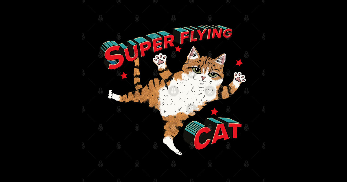 Super Flying Cat - Cat - Sticker | TeePublic