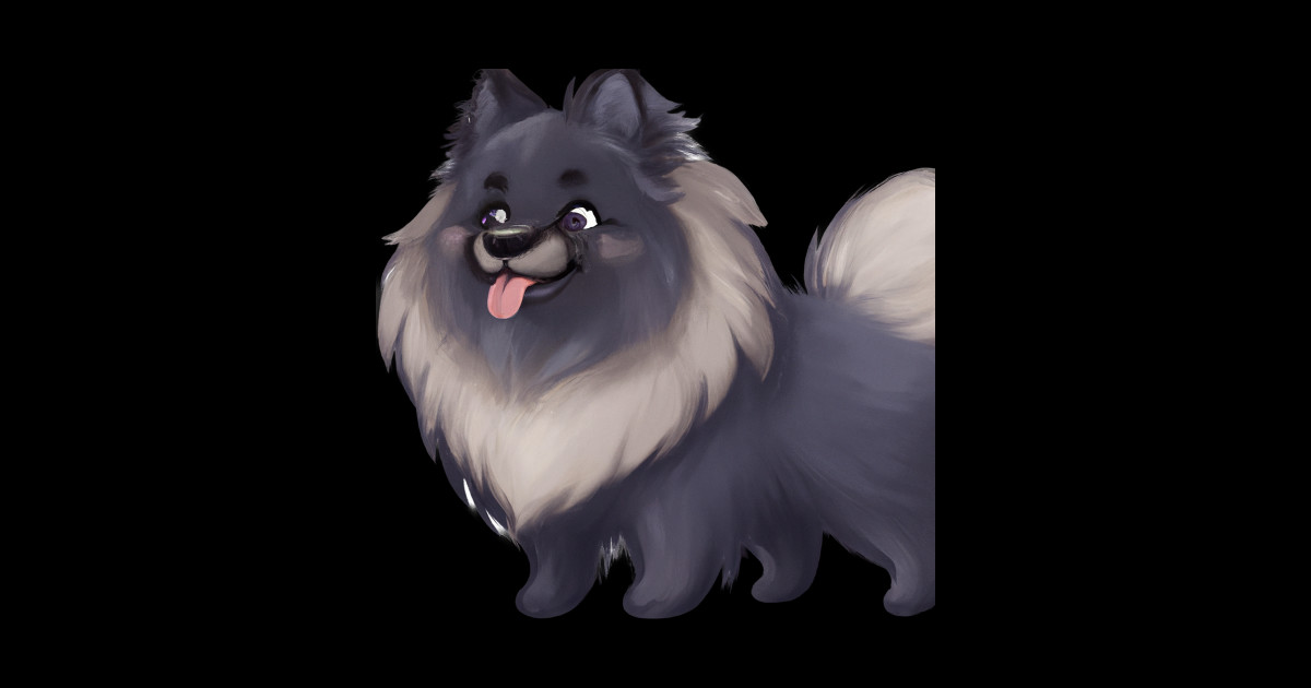 Cute Keeshond Drawing - Keeshond - Sticker | TeePublic