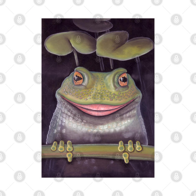 Funny smiling frog with big lips - Frog - T-Shirt | TeePublic