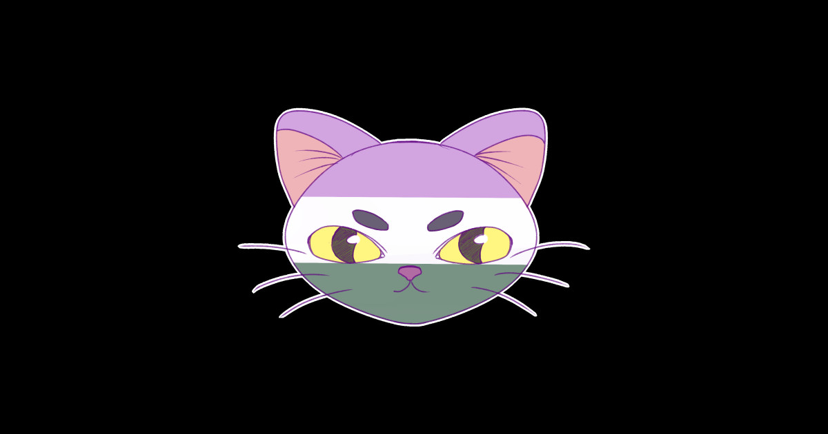 Genderqueer Cat - Genderqueer - Sticker | TeePublic