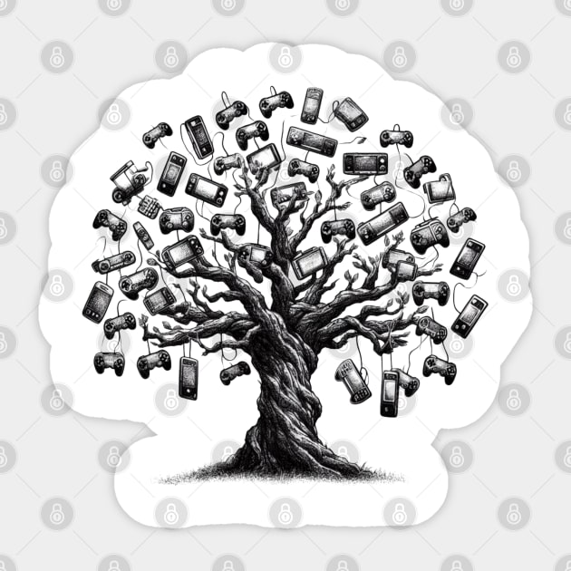Gaming Tree of controllers - Gamer - Sticker | TeePublic