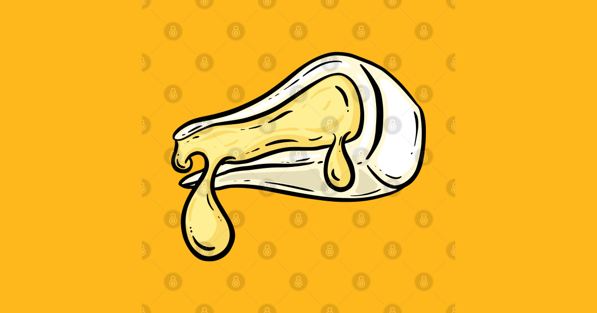 Brie Cartoon Melted Cheese Cartoon - Brie - T-Shirt | TeePublic