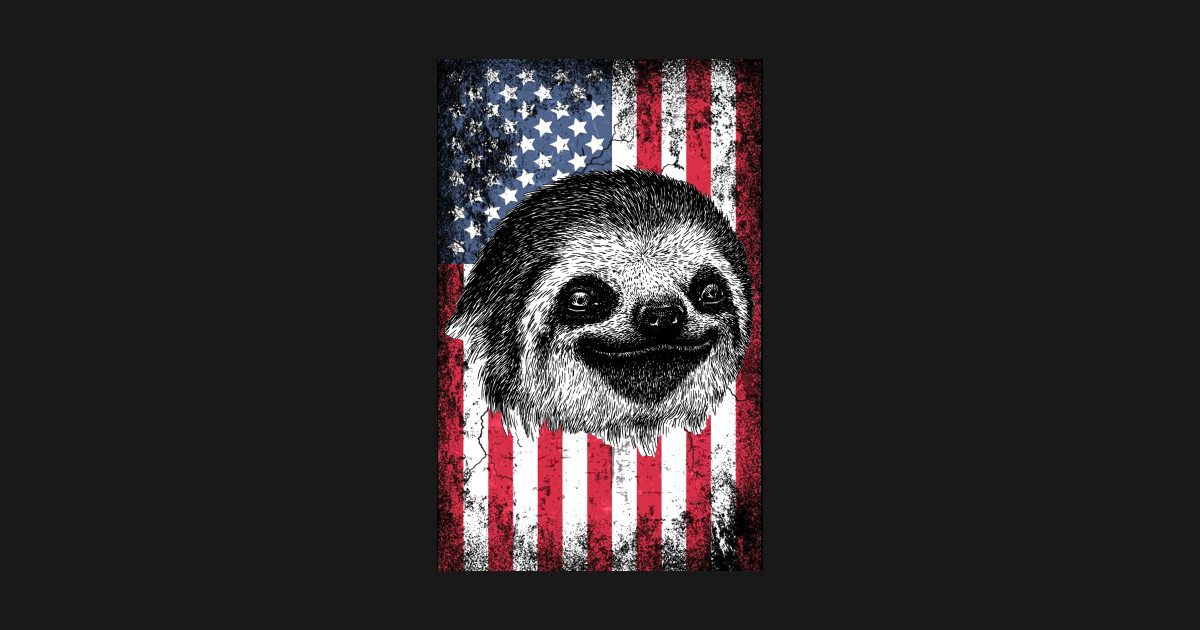 Patriotic Sloth American Flag - Sloth American Flag - T-Shirt | TeePublic