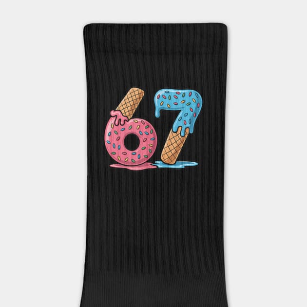 Number 67 Ice Cream Drip Cool Meme Six Seven Gen Alpha Slang - 67 Meme ...